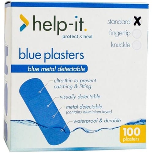 Plasters Blue Detectable 100 | First Aid Safety NZ Ltd