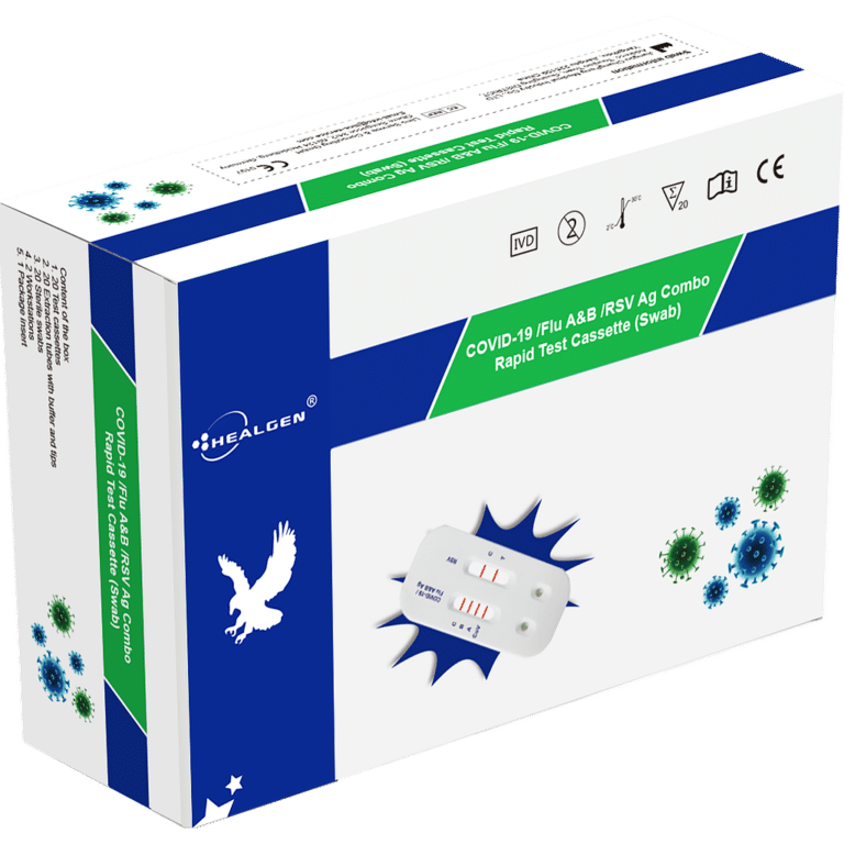 COVID-19/Influenza A & B/RSV Combo Rapid Test Cassette Nasal Swab Pack ...
